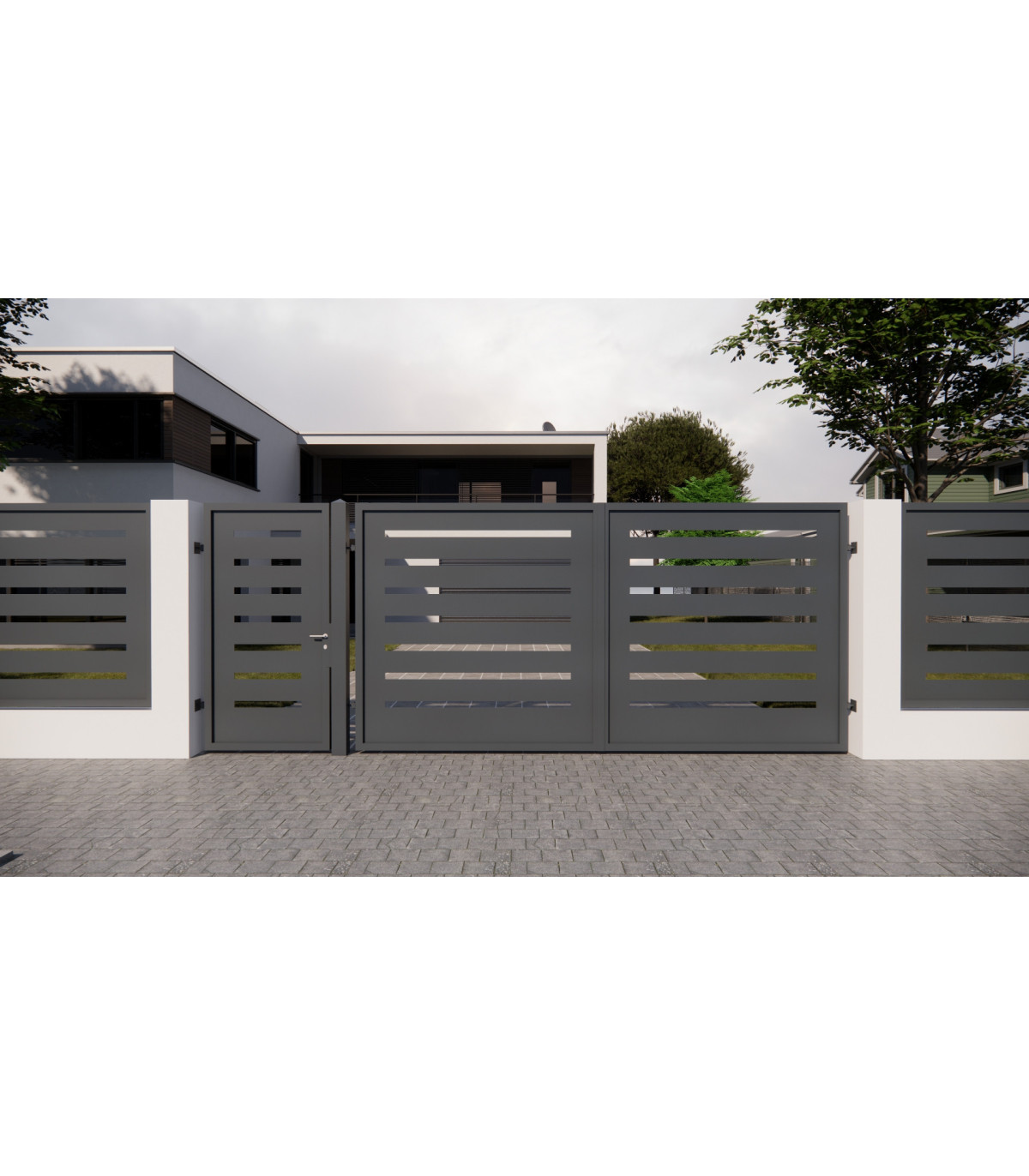 Poarta metalica cu tabla decupata la laser T4