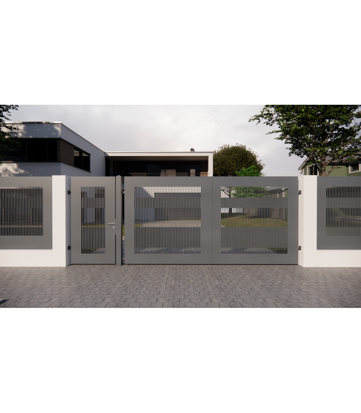 Poarta metalica cu tabla decupata la laser