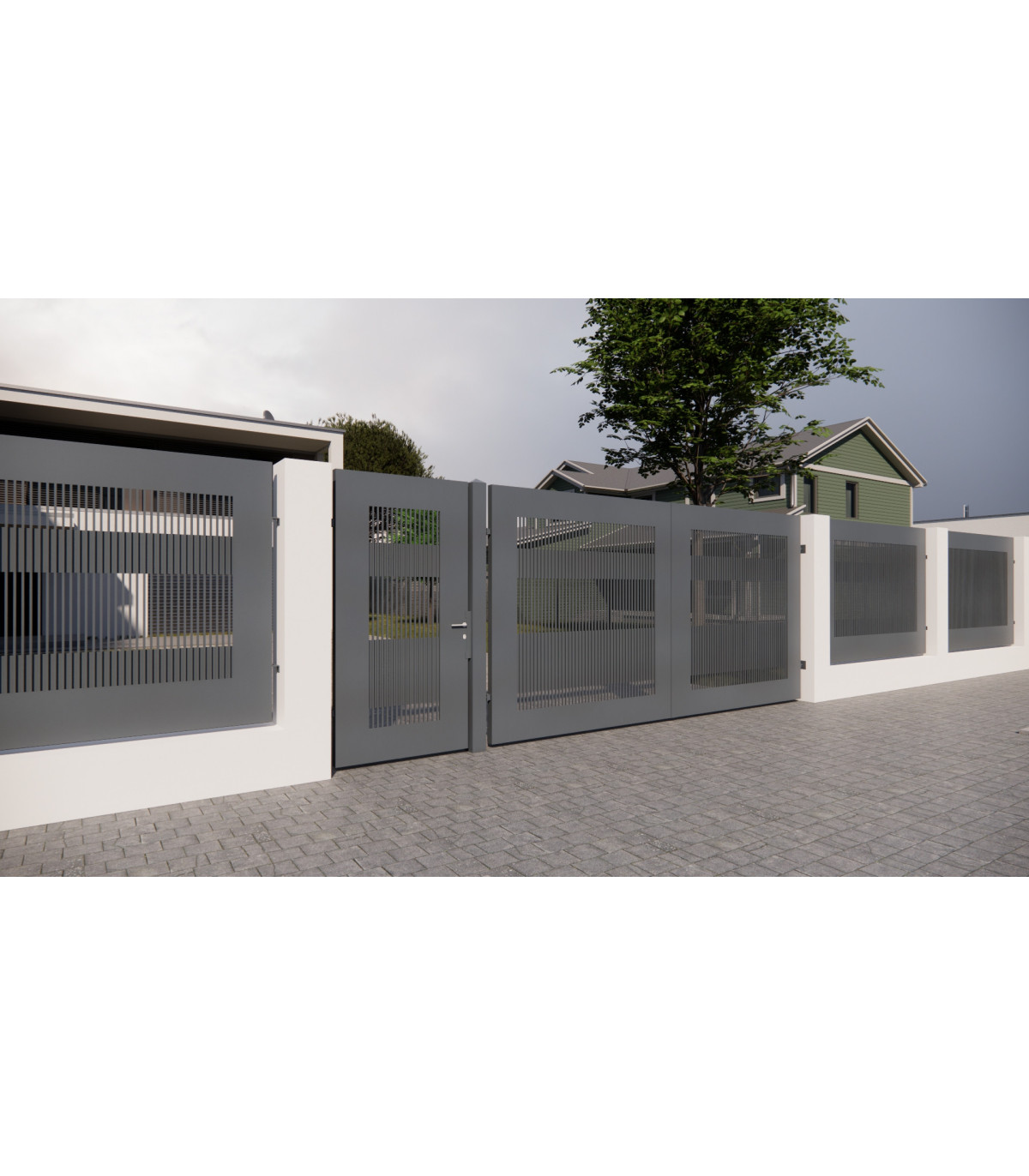 Poarta metalica cu tabla decupata la laser