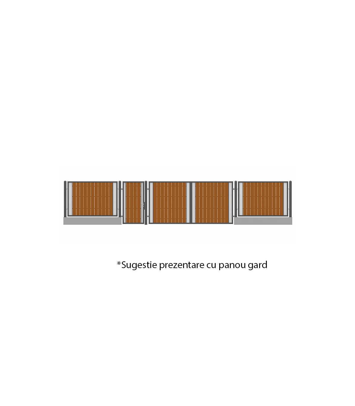 Poarta metalica cu WPC W2